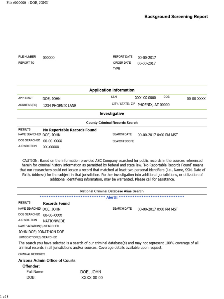 Sample Criminal History Report - 1 | PDF | Crimes | Crime & Violence