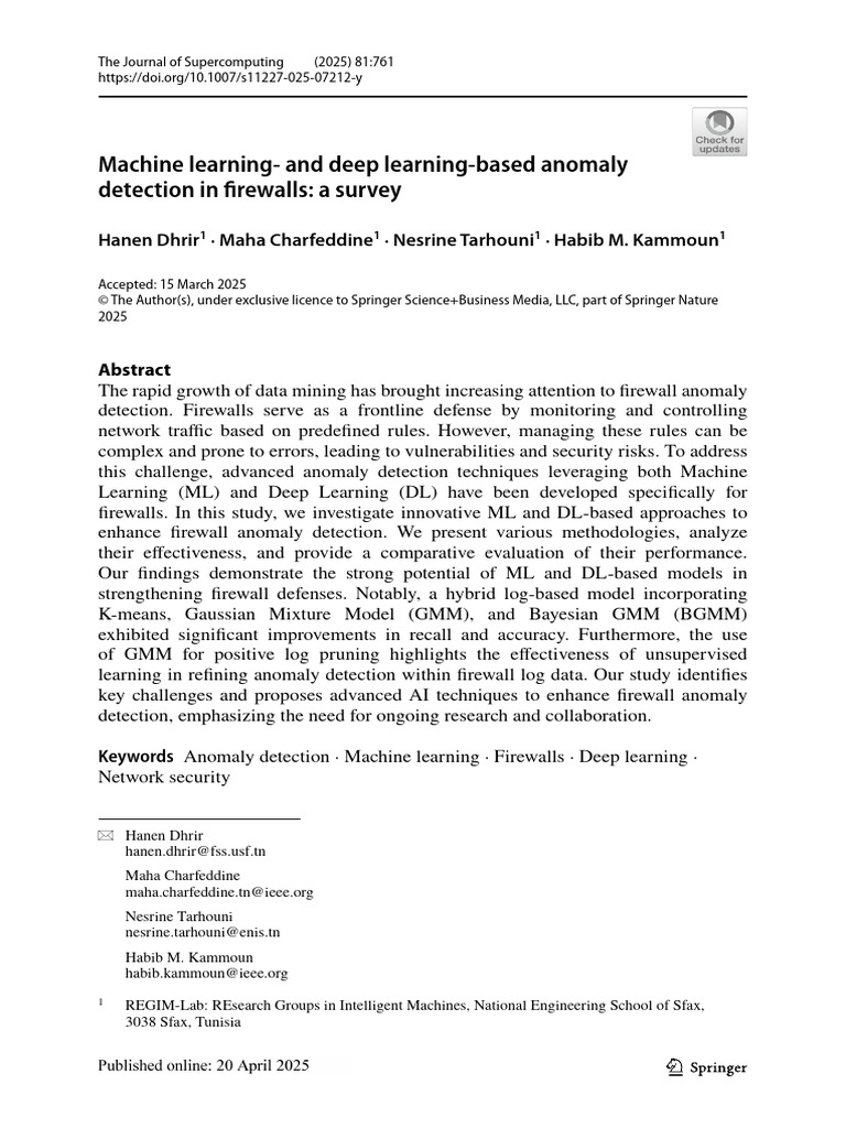 ML & DL for Firewall Anomaly Detection | PDF | Machine Learning ...