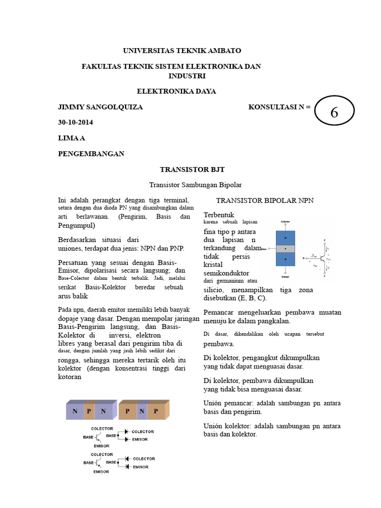 Pengembangan Transistor BJT NPN dan PNP | PDF