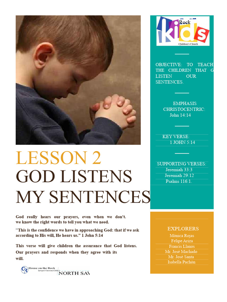 Lesson 2 God Hears My Prayers | PDF | Prayer