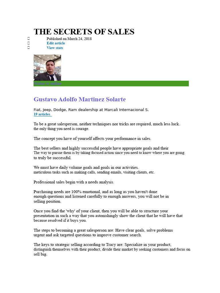 Mastering Sales: Key Strategies for Success | PDF