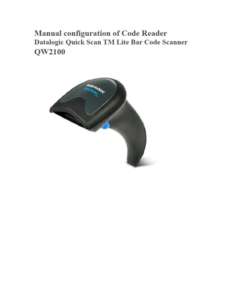 Manual configuration of Datalogic Quick Scan TM Lite QW2100 Barcode ...