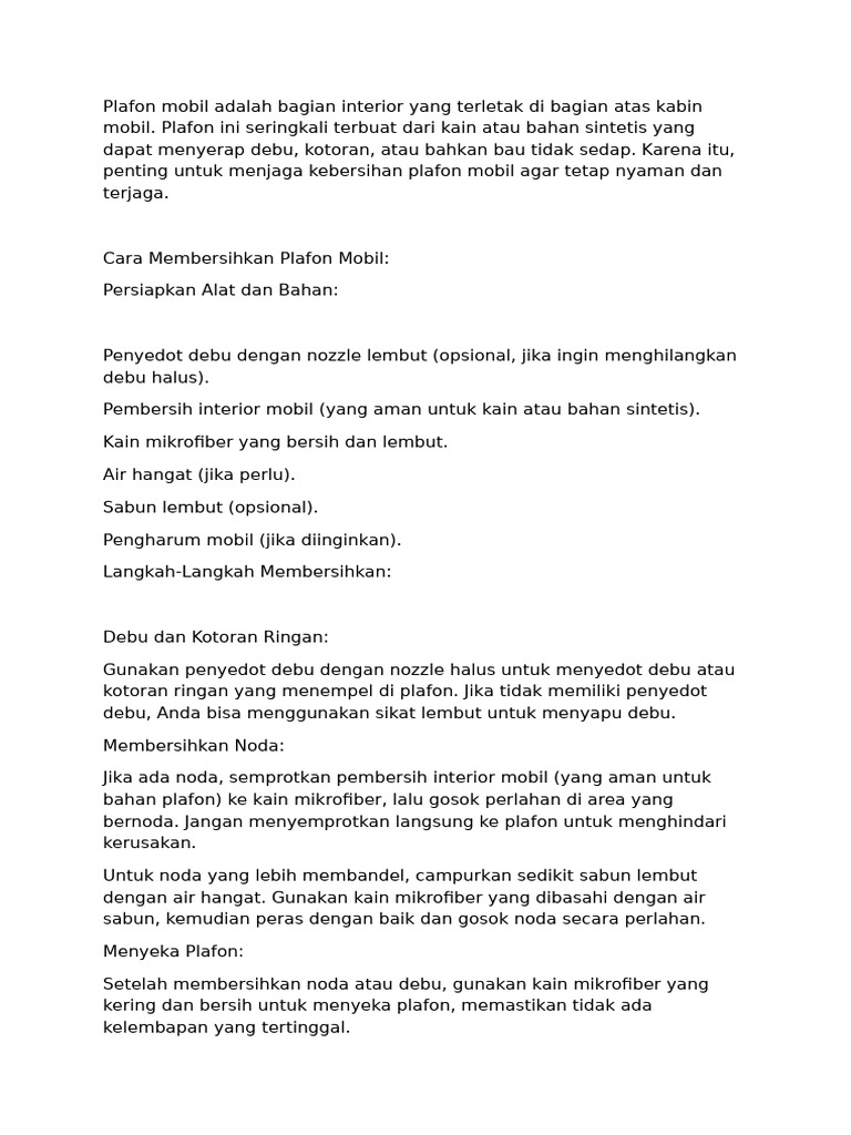 Plafon Mobil Fahri | PDF