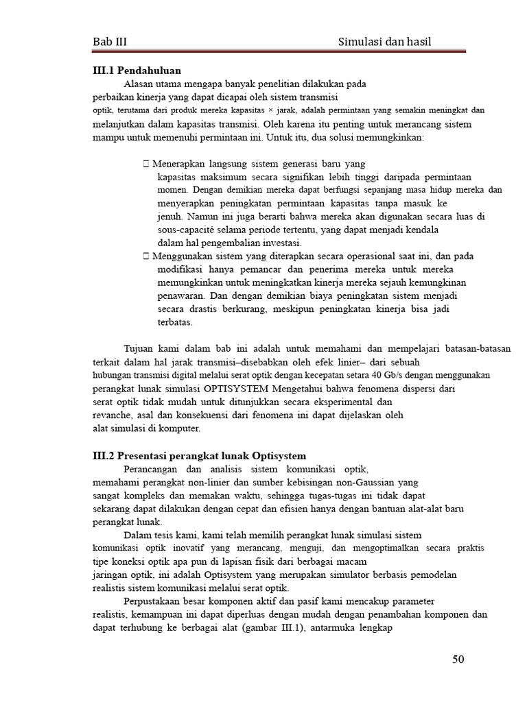 optisystem Bab III Simulasi dan hasil | PDF