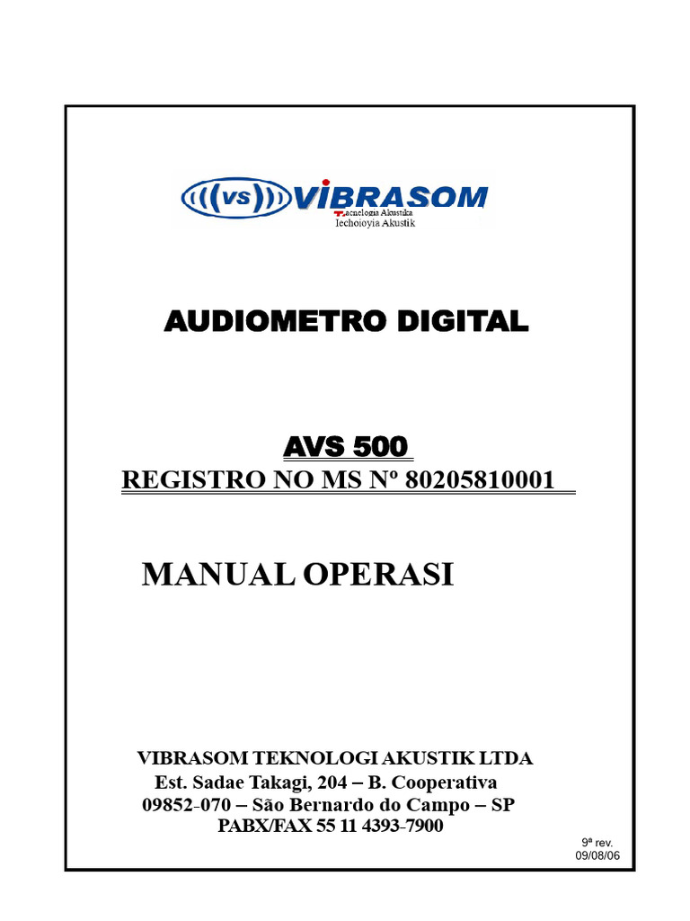 Manual Audiometer Digital AVS 500 | PDF