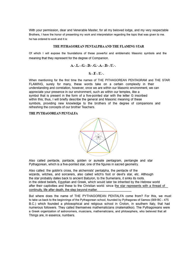 Iron The Pithagorean Pentalfa and The Flaming Star | PDF ...