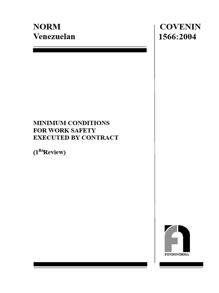 1566-2004 Minimum Safety Conditions For Work Executed by Contract | PDF ...