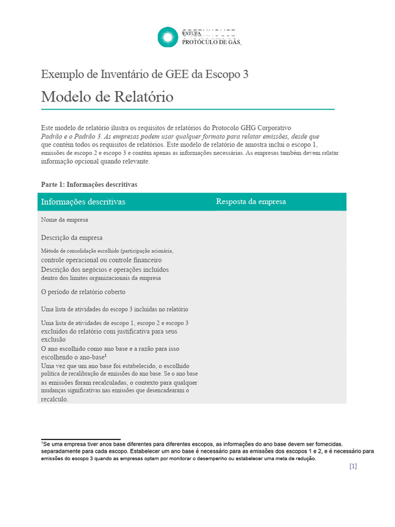 Modelo de Relatório de Inventário de GEE | PDF | Gás de efeito estufa | Aquecimento global e ...