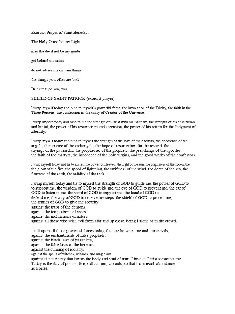 Saint Benedict Exorcism Prayer Guide | PDF | God The Father | Jesus