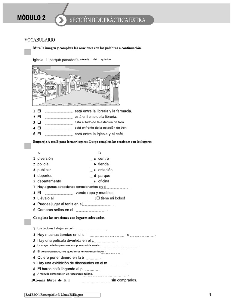 Práctica de Vocabulario y Gramática | PDF