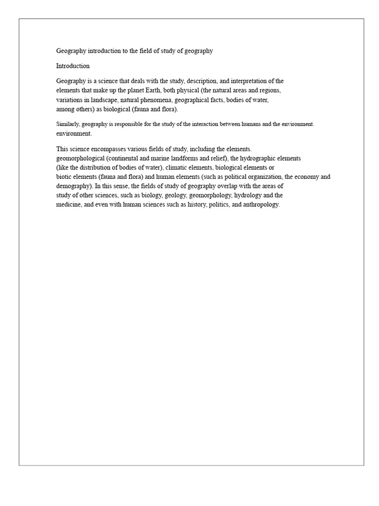 Introduction to Geography Studies | PDF | Geography | Cartography