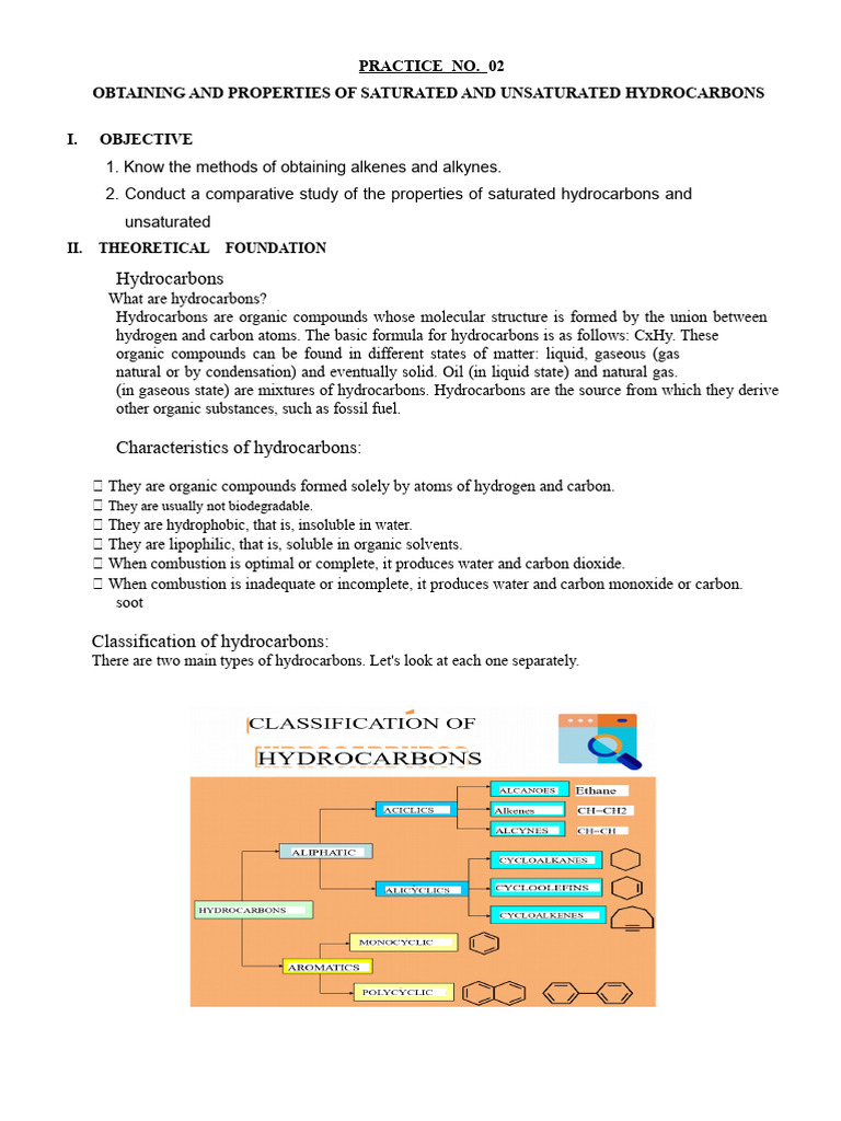 Practice 2 Virtual Saturated and Unsaturated Hydrocarbons | PDF ...