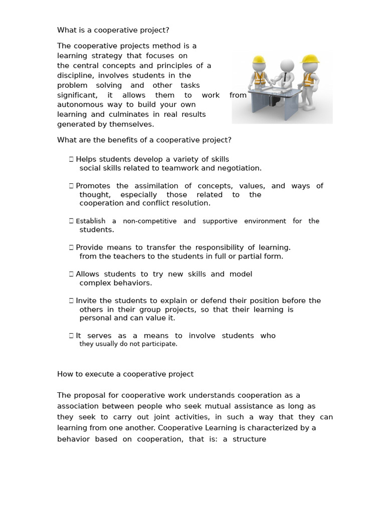 Understanding Cooperative Projects | PDF | Learning | Cooperative