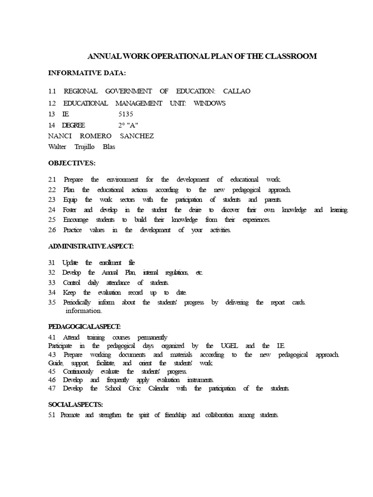 250599027-ANNUAL-WORK-OPERATIONAL-PLAN-OF-THE-CLASS-docx.docx | PDF ...