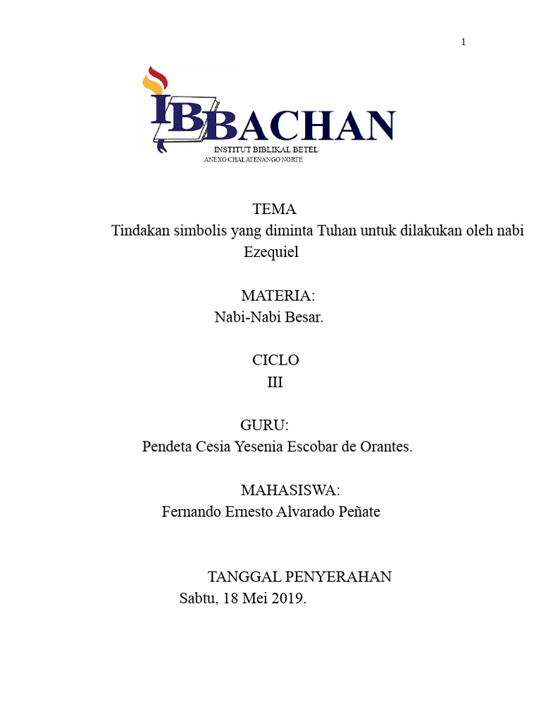 Tindakan Simbolis Nabi Ezequiel | PDF