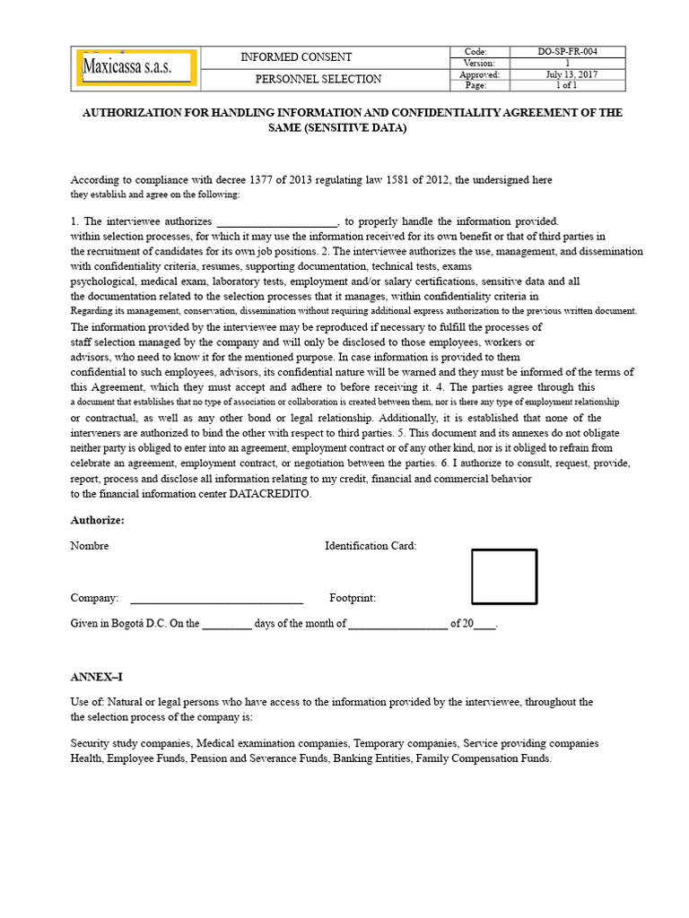 Informed Consent.docx | PDF | Employment | Business