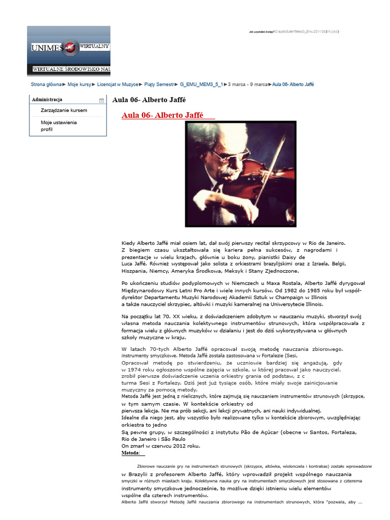 G - EMU - MEM3 - 5 - 1 - Lekcja 06 - Alberto Jaffé | PDF