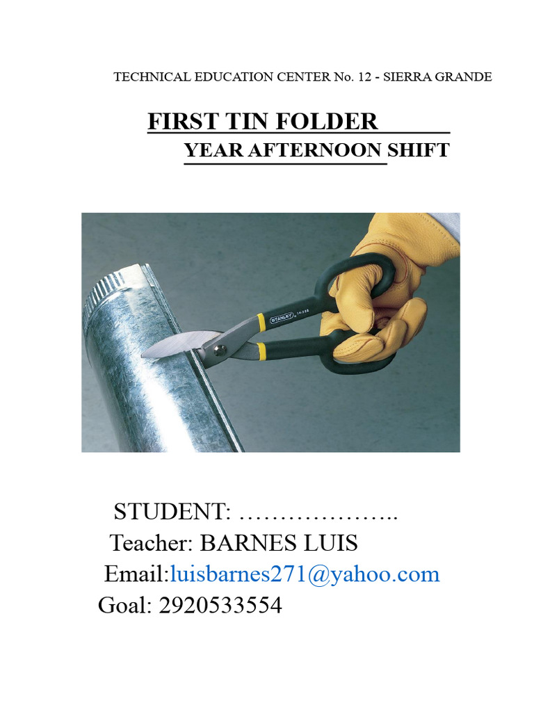 PRACTICAL WORK OF SHEET METALWORKING No. 2 | PDF | Sheet Metal | Materials