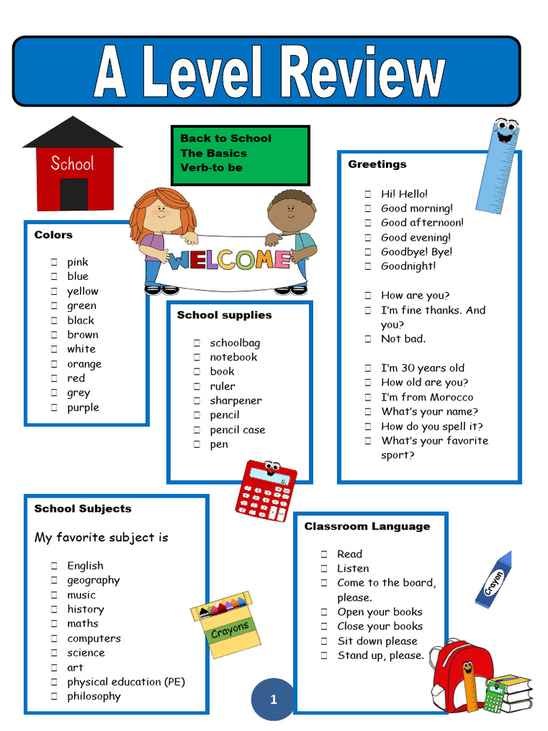 Back to School Vocabulary Guide | PDF