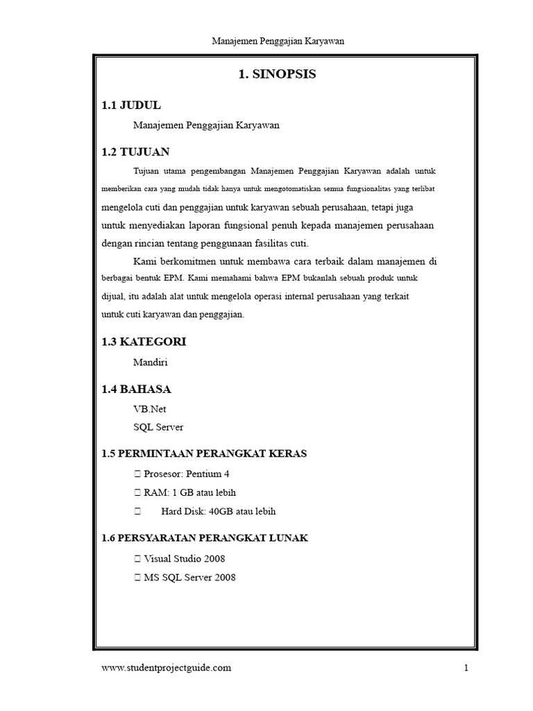 Sistem Manajemen Penggajian Dan Kehadiran Karyawan | PDF