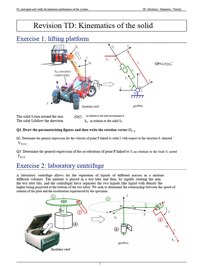 Kinematic Performance Analysis Exercises | PDF | Rotation | Kinematics