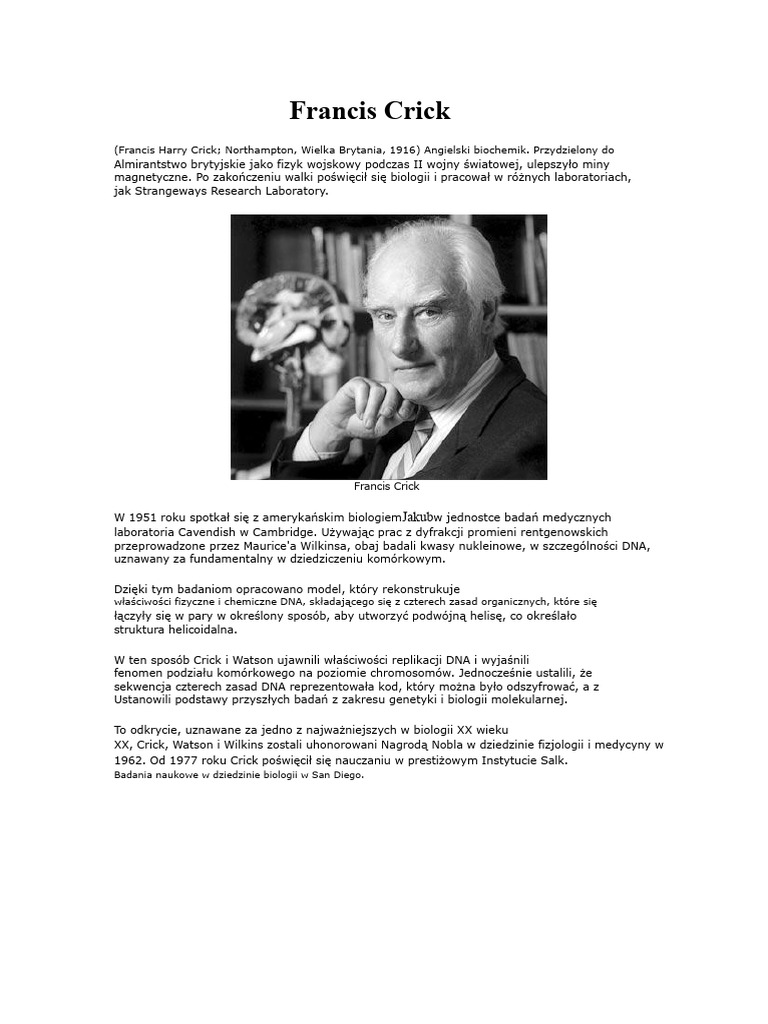 Francis Crick I James Dewey Watson | PDF
