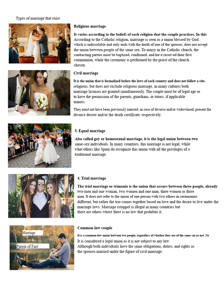 Types of marriage that exist | PDF | Marriage | Harmony