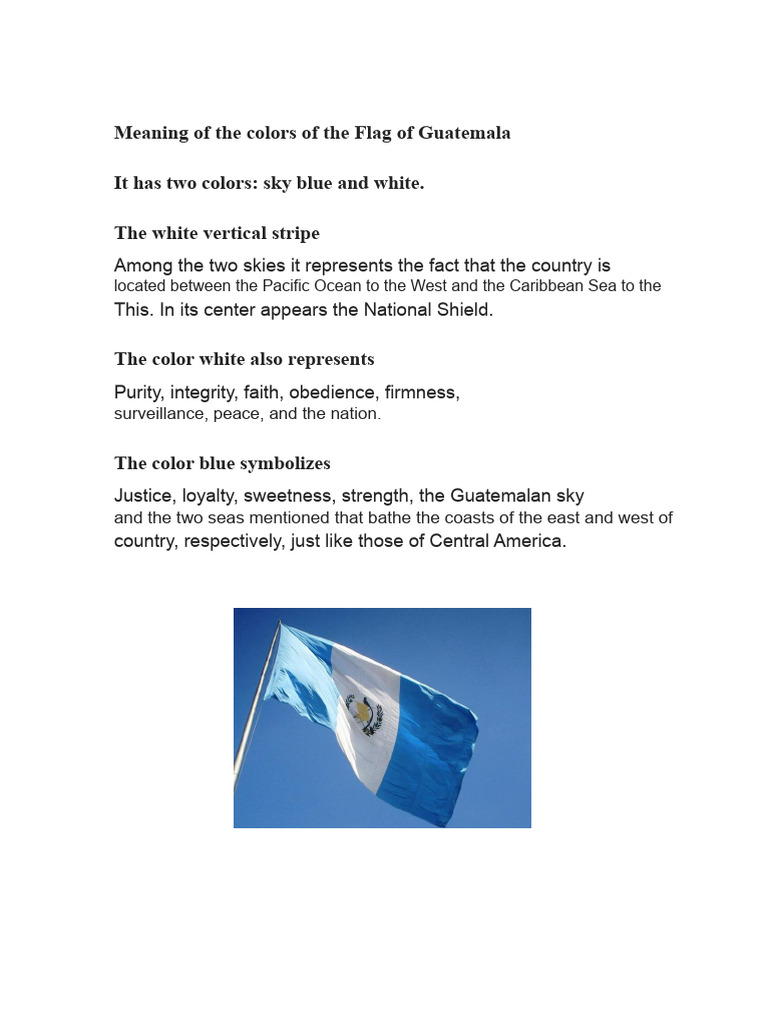 Meaning of The Colors of The Flag of Guatemala | PDF