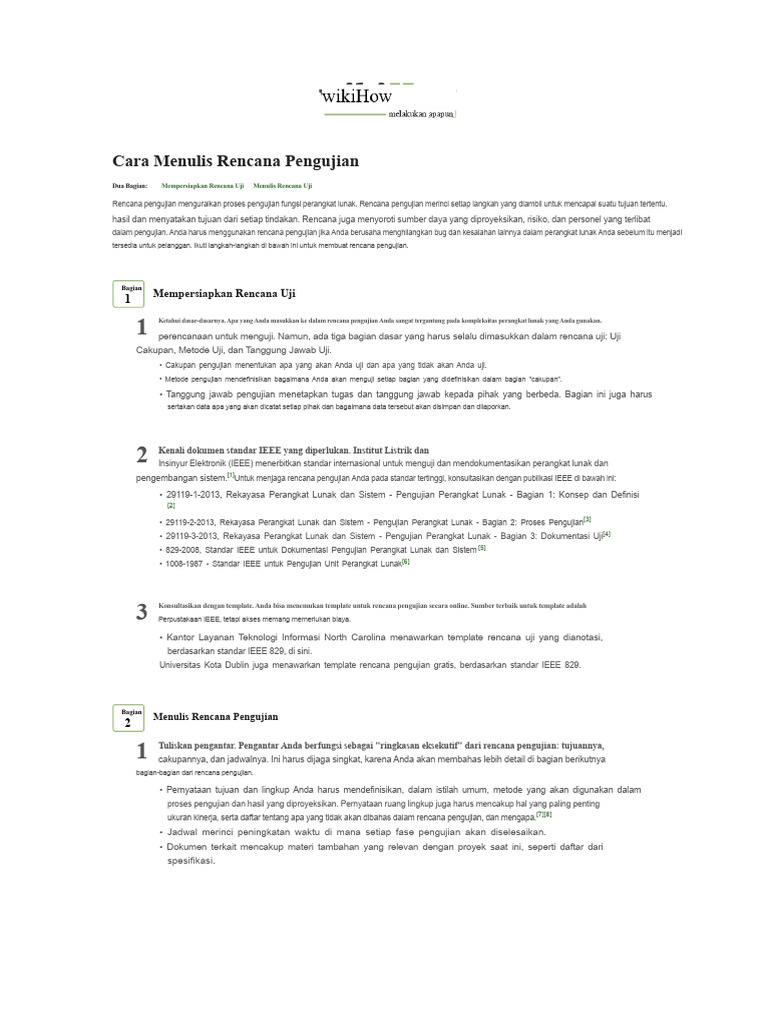 Cara Menulis Rencana Uji PDF | PDF