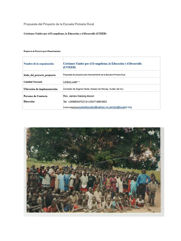 Propuesta de Proyecto de La Escuela Primaria Rural | PDF | Educación ...