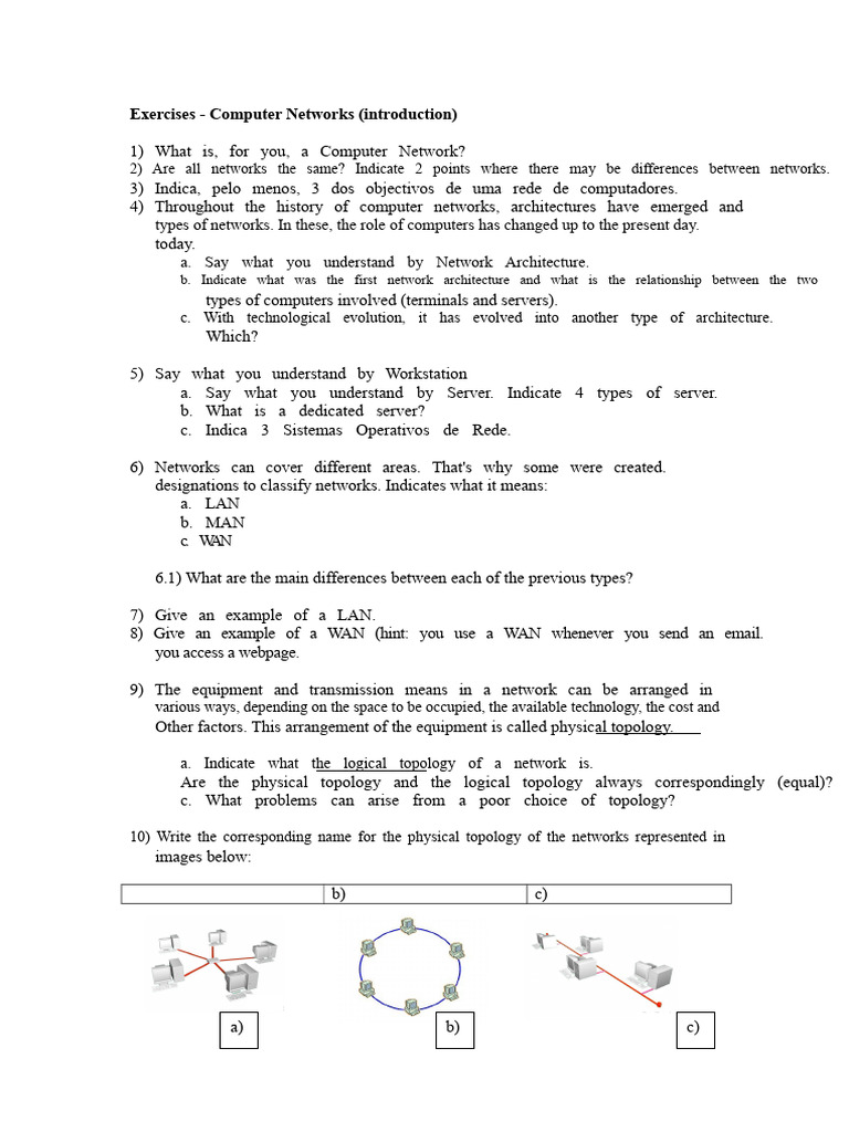 Computer Networks Exercises Overview | PDF | Computer Network | Local ...