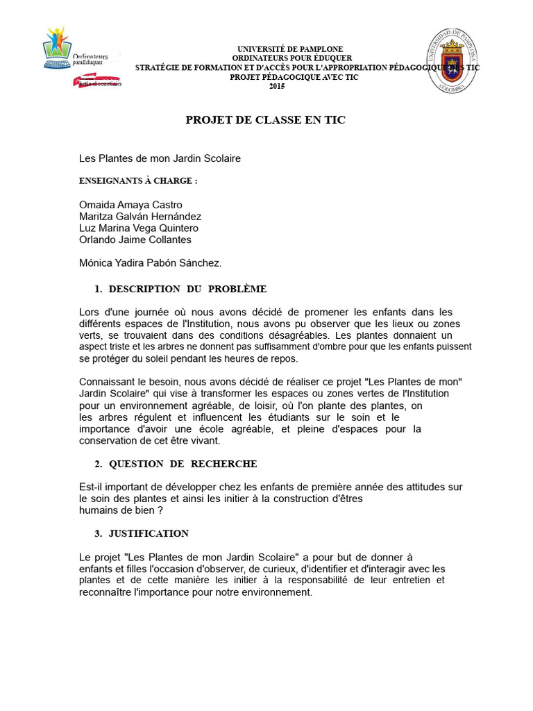 Projet de Jardin Scolaire | PDF | Plantes | Pollinisation