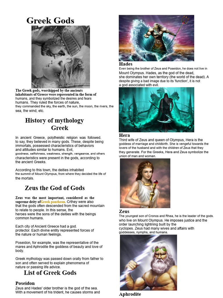 Greek Gods | PDF | Twelve Olympians | Zeus