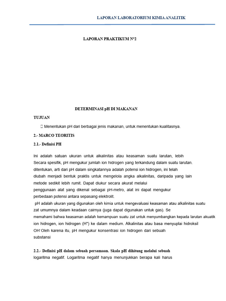 Pengukuran pH Makanan untuk Kualitas | PDF