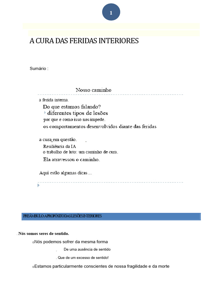 Feridas Interiores: Entendendo e Curando | PDF | Vida | Psicologia