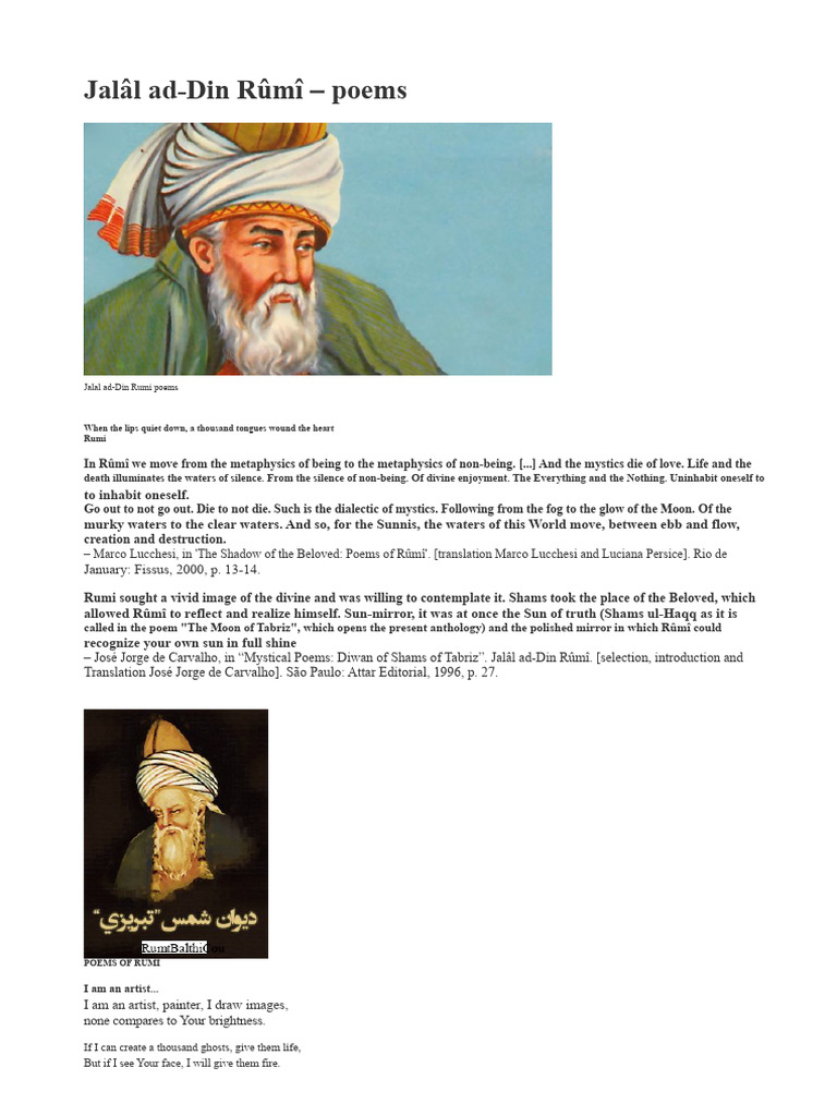 Rumi's Mystical Poetry Collection | PDF | Rumi