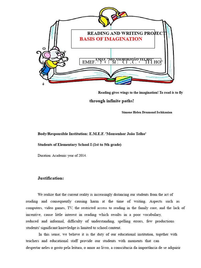 Reading and Writing Project: On The Wings of Imagination | PDF ...