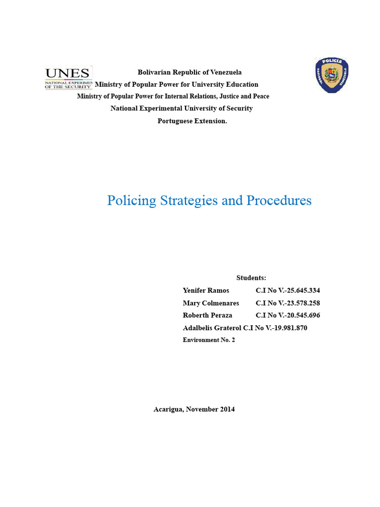 Police Strategies and Procedures | PDF | Police | Crimes