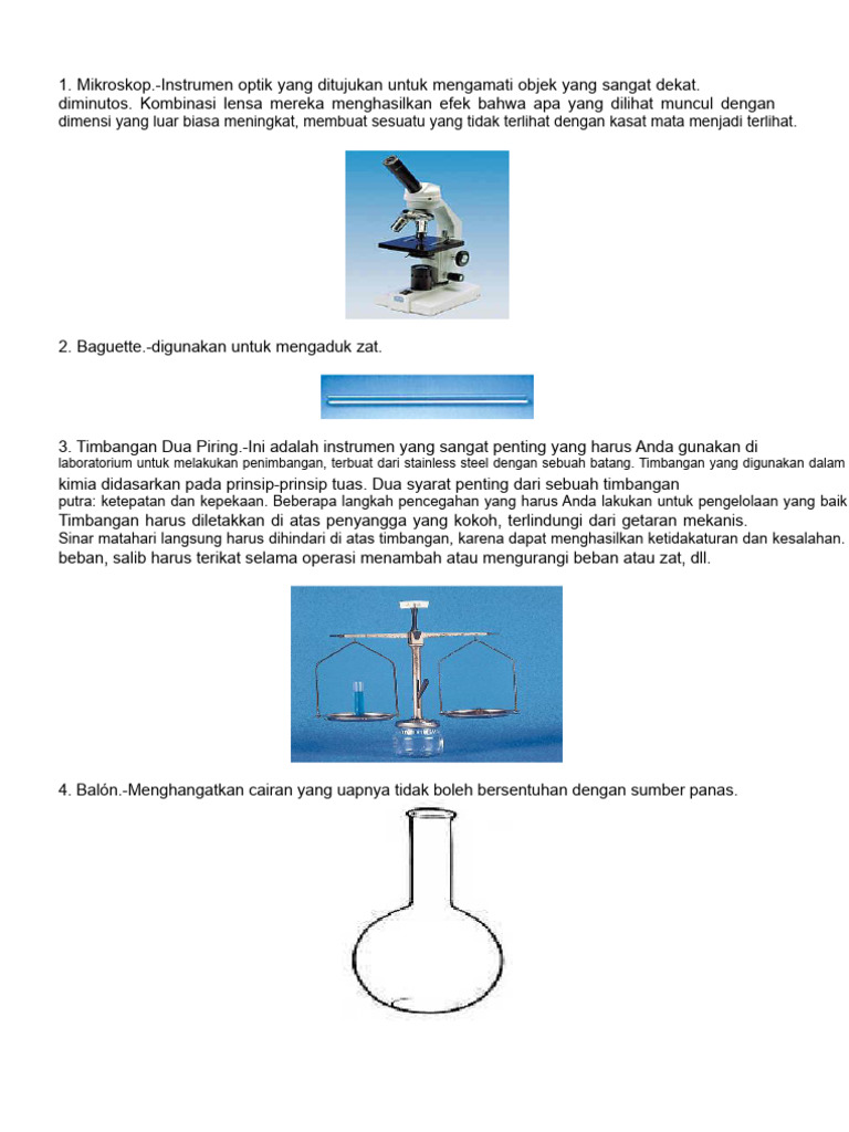 Alat Laboratorium Biologi Esensial | PDF