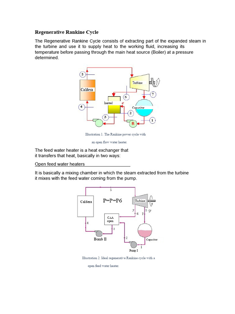 Regenerative Rankine Cycle Explained | PDF | Steam | Energy Conversion
