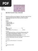Reticulocyte Count Manual Procedure | PDF | Blood | Medical Specialties