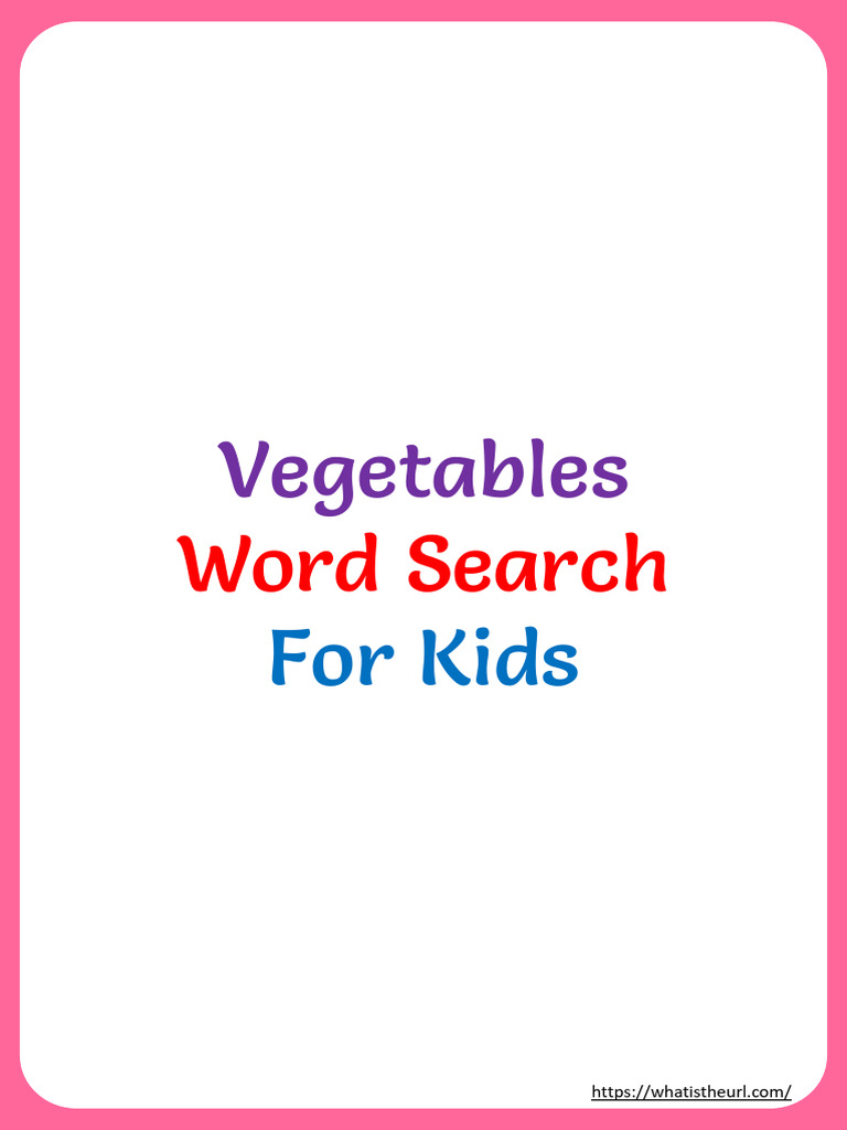 Kids Vegetable Word Search Puzzle | PDF