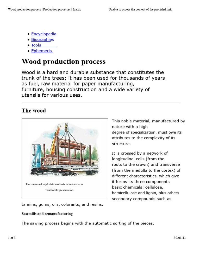 Wood Production Process - Productive Processes - Icarito | PDF | Wood
