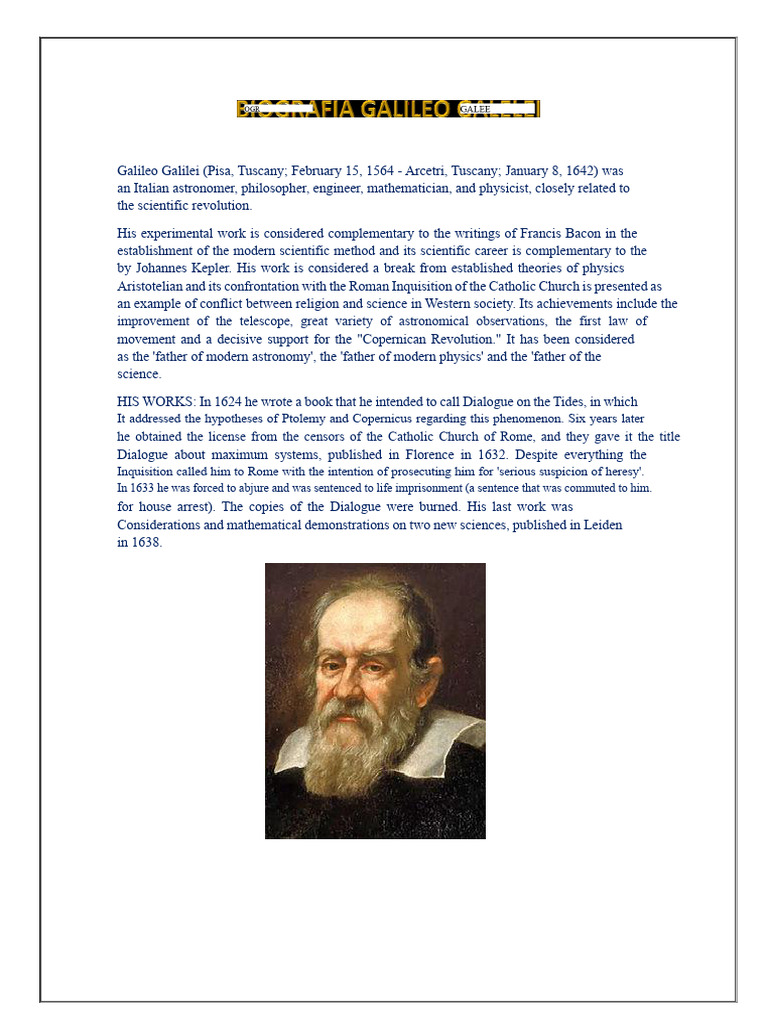 Key Figures of the Scientific Revolution | PDF | Galileo Galilei ...