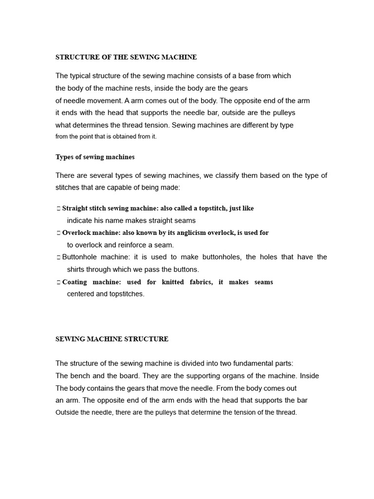 Anatomy of a Sewing Machine | PDF | Sewing Machine | Textile Arts