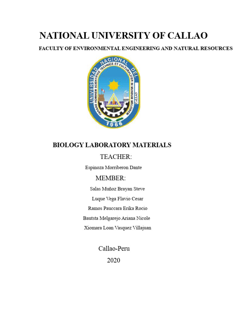 REPORT 2 BIOLOGY - Laboratory materials | PDF | Volume | Microscope