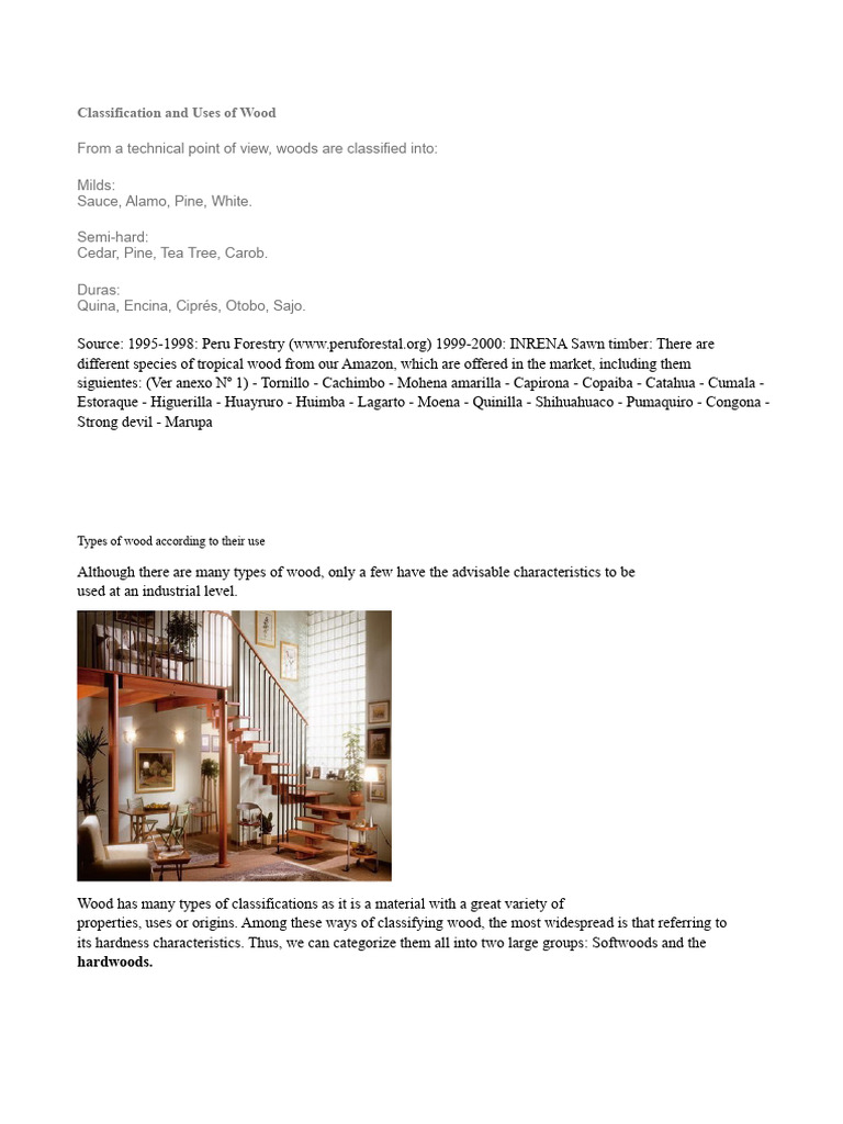 Types and Uses of Wood Explained | PDF | Wood | Furniture
