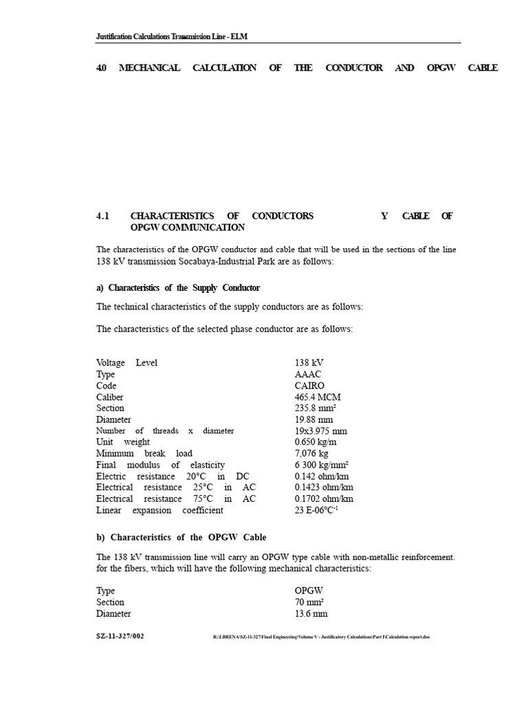 Mechanical Calculus Electric Lines Creep Effect PDF | PDF | Electric ...