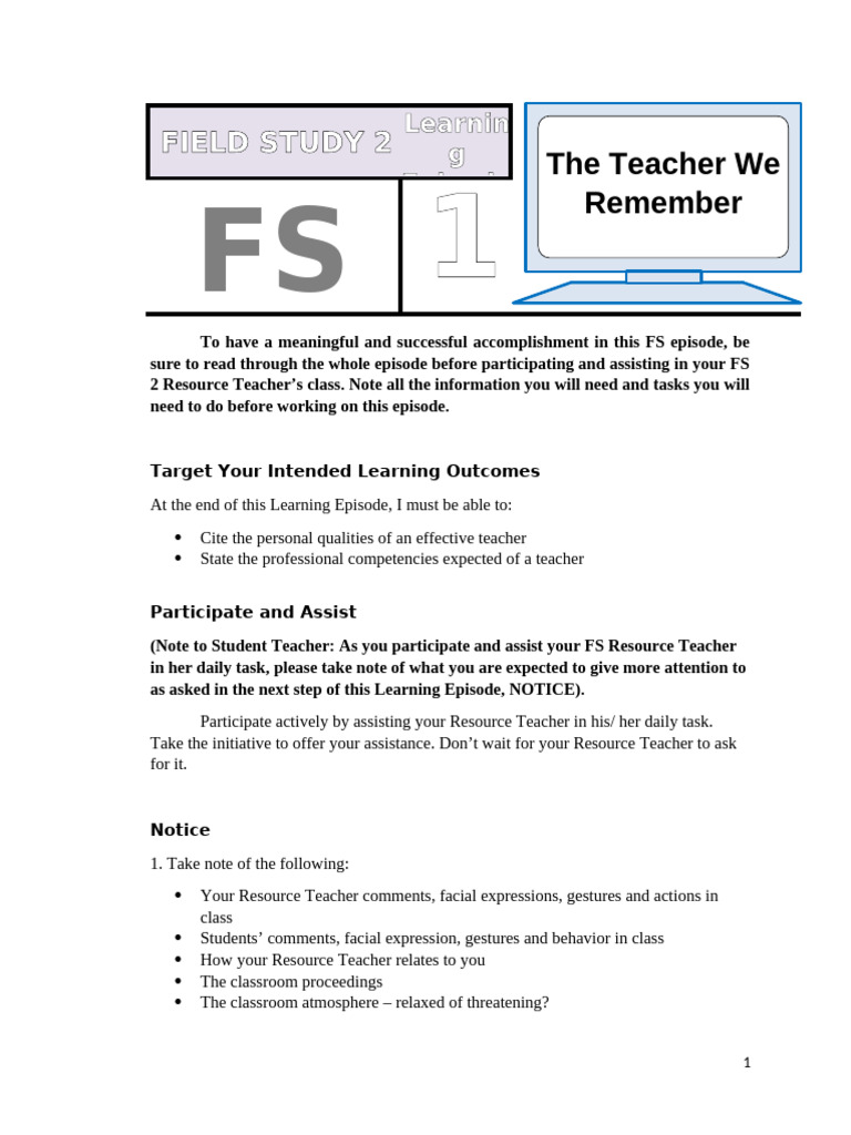 FS 2 Eps. 1 19 | PDF | Teachers | Action Research