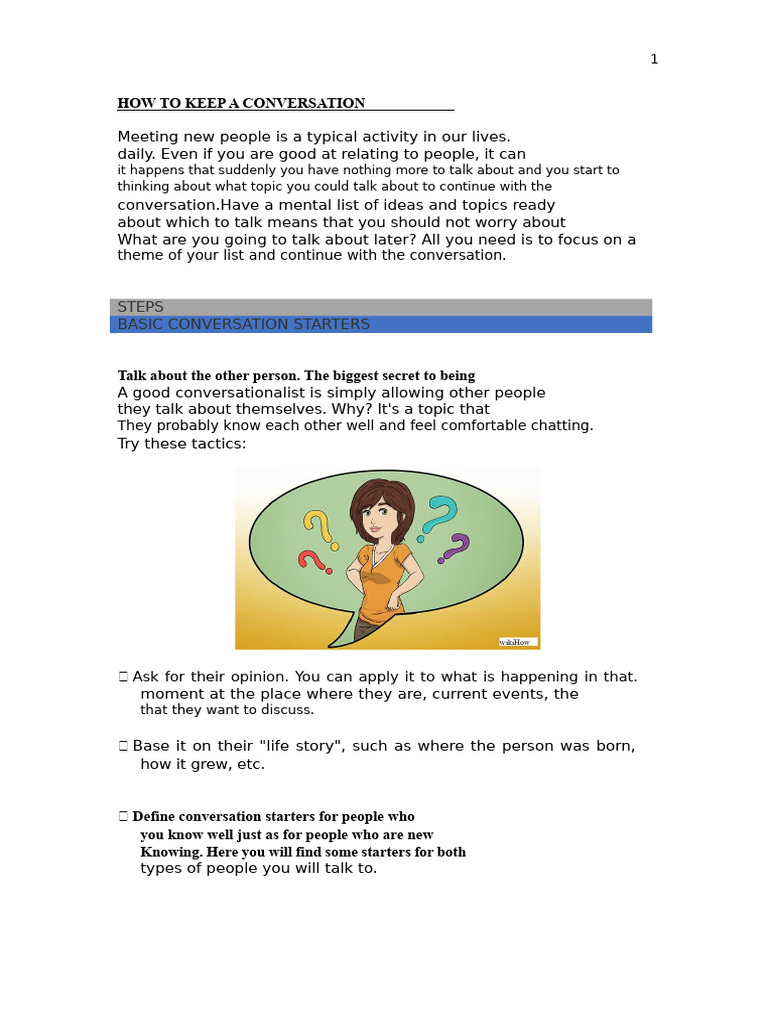How To Maintain A Conversation | PDF | Conversation | Social Psychology